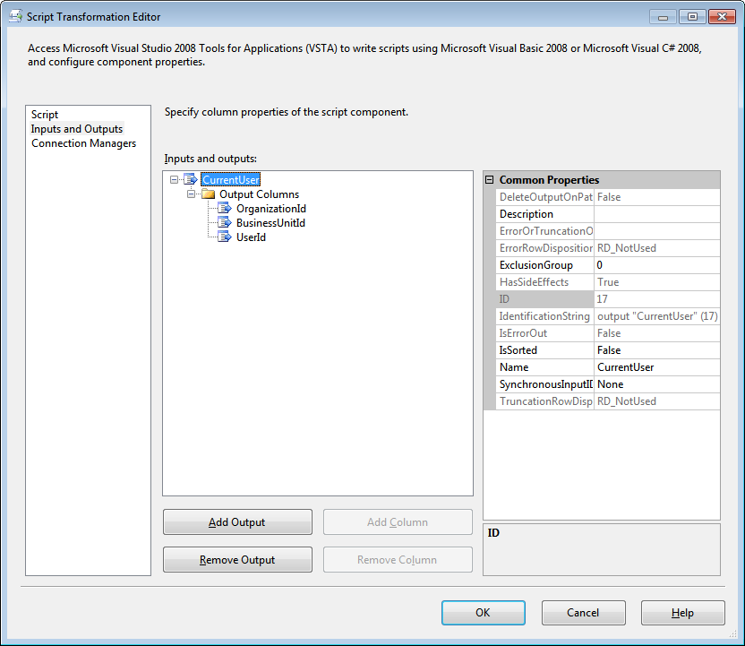 Writing Script Component Or Script Task Using Crm Connection Manager